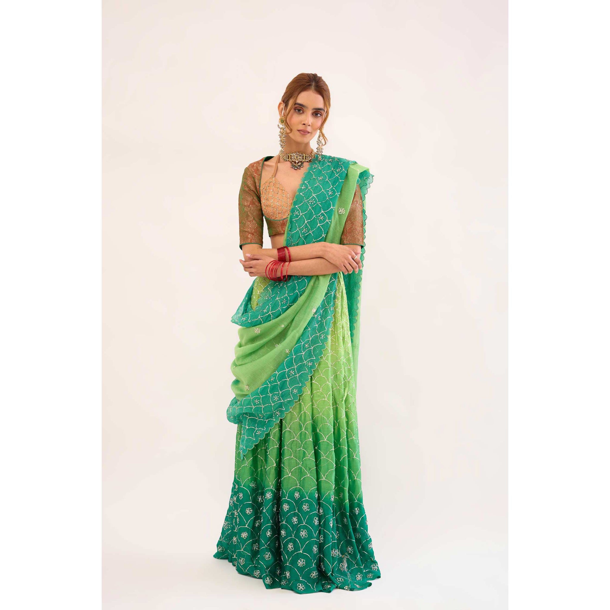 Meenakshi Devi Lehenga Sabz – SihaliJageer