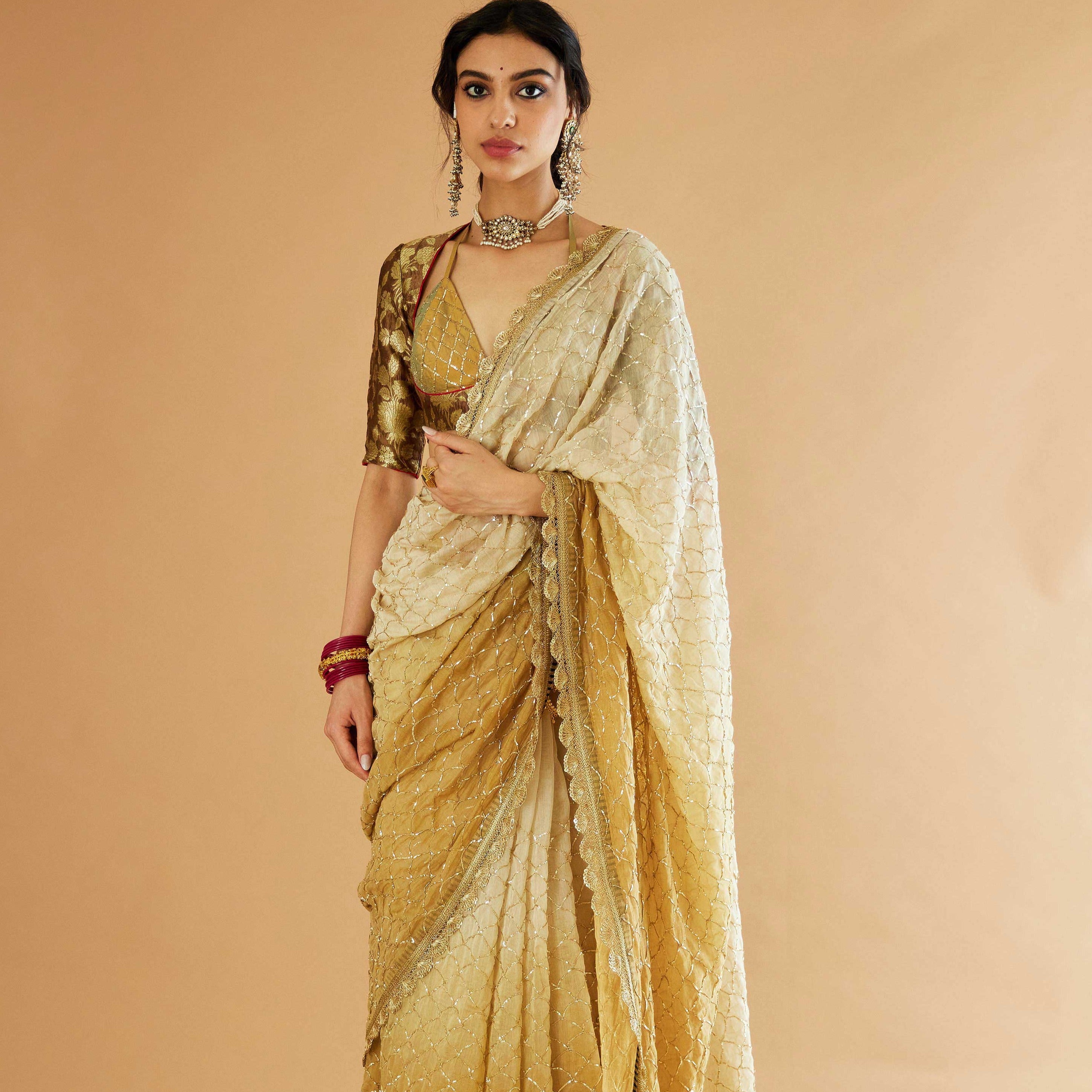 Meenakshi Devi saree- Badami – SihaliJageer